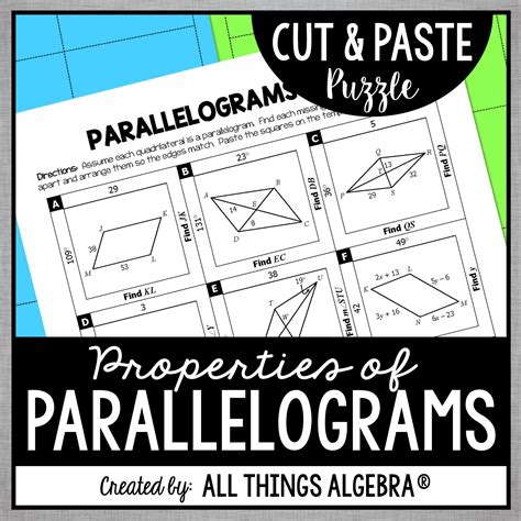 Parallelogram Properties Worksheet Parallelogram Proofs Peel Stick
