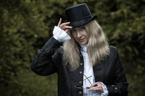 Modern Goth In Classical Medieval Style Subculture Concept Stock Image