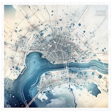 Premium Photo 3d Rendering Of A City Map With Contour Lines