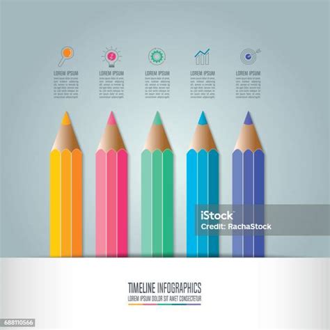교육 Infographics 템플릿 5 단계 옵션입니다 타임 라인 Infographic 프레 젠 테이 션 워크플로 레이아웃
