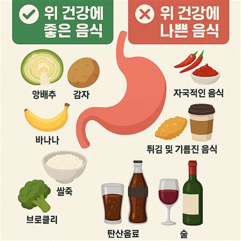 위 건강에 좋은 음식 Vs 나쁜 음식 당신의 위장은 오늘 무엇을 먹었나요