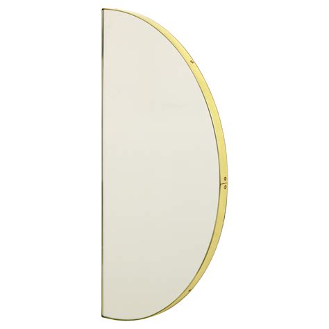 Luna Semi Circular Modern Mirror With A Yellow Frame Customisable