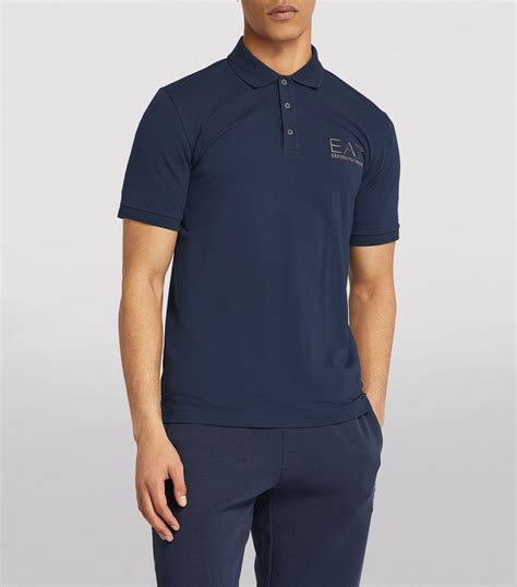 Mens Ea7 Emporio Armani Navy Ea7 Logo Polo Shirt Harrods Sa
