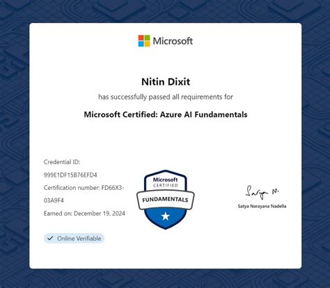 nitin dixit on linkedin azureai certificationachivement ai