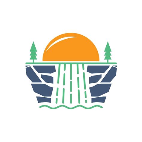 Premium Vector Waterfall Icon Vector Illustration Concept Design Template
