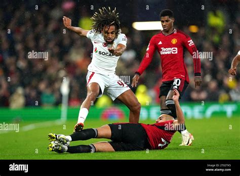 Manchester Uniteds Sofyan Amrabat Tackles Galatasarays Sacha Boey