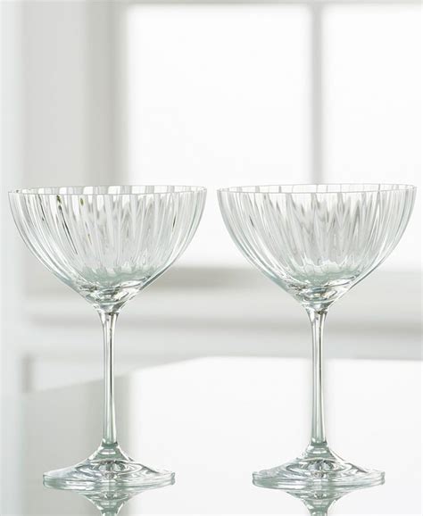 Belleek Pottery Galway Crystal Erne Saucer Champagne Glasses Set Of 2