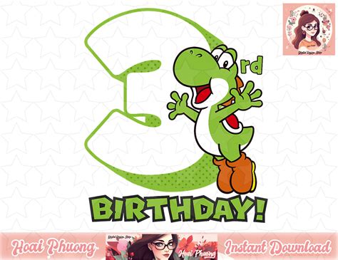 Super Mario Yoshi 3rd Birthday Action Portrait Png Sublimati Inspire