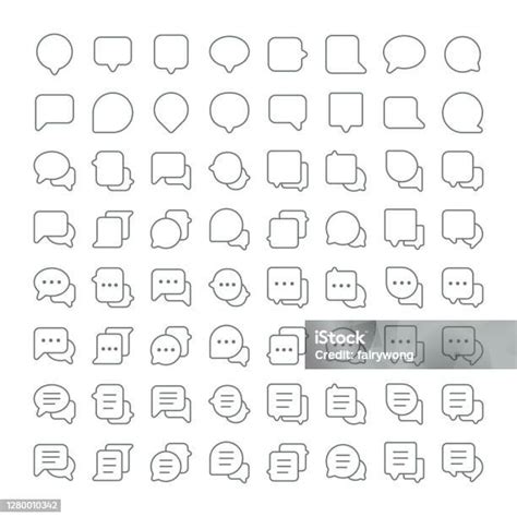 語音氣泡圖示向量圖形及更多一組物體圖片 一組物體 人手 人體部分 Istock