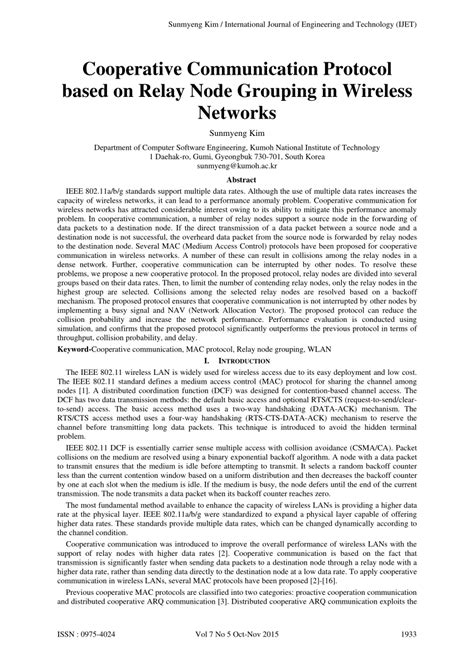 Pdf Cooperative Communication Protocol Based On Relay Node Grouping