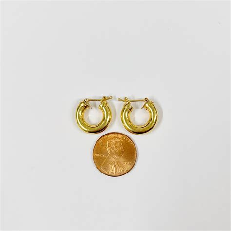 14k Gold Tubular Hoop Earrings