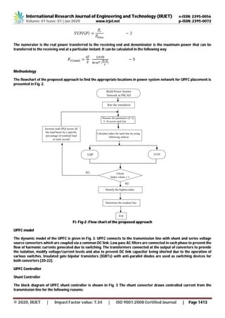 Irjet A Placement Method Of Fuzzy Based Upfc To Enhance Voltage