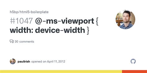 Ms Viewport Width Device Width · Issue 1047 · H5bphtml5