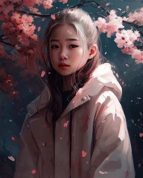 Premium Ai Image Young Girl With A Hoodie
