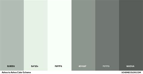 Ashes To Ashes Color Scheme Palettes