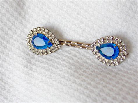 Bridal Bobby Pins Rhinestone Hair Pins Sapphire Diamante Etsy