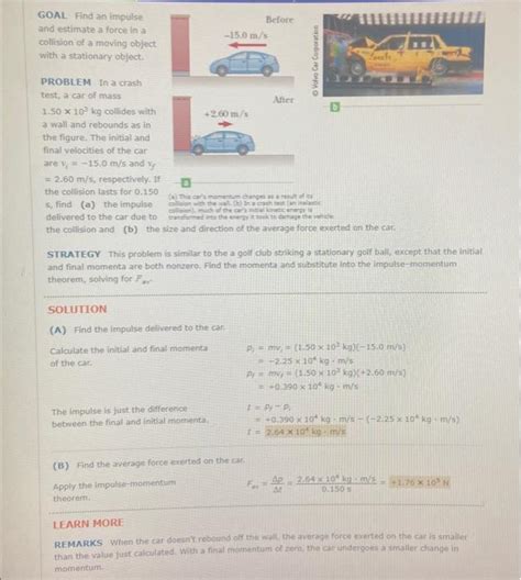 Solved And Estimate A Force In A Collision Of A Moving Chegg