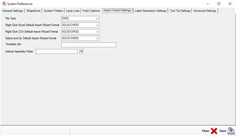 Import Wizard Settings