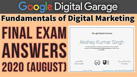 Digital Marketing Certification Exam Answers Guide