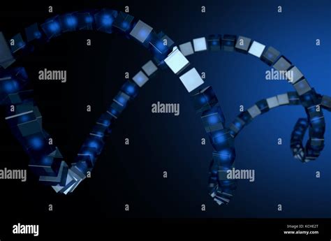 A Concept Showing A Dna Type Of Interconnected Blocks Of Data Depicting