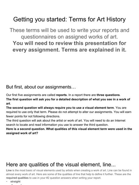 Art History Assignment Terms 2026 Download Free Pdf Shape Color