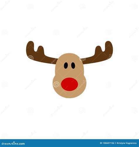 Red Nosed Reindeer Vector Stock Vector Illustration Of Antler 106607156