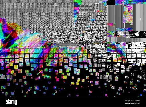 Break Disintegration Elements With Glitch Effect Retro Vintage