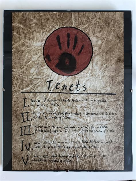 I Made The Dark Brotherhoods 5 Tenets Its A Bit Wonky But Oh Well