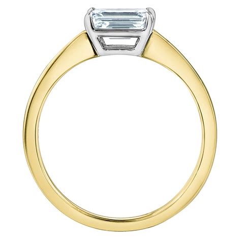 East West Emerald Cut Lab Grown Engagement Ring Diamond Evolution