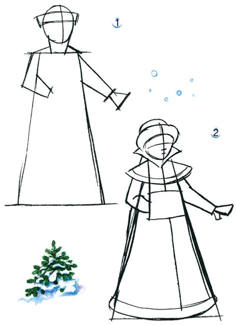 Как нарисовать Снегурочку