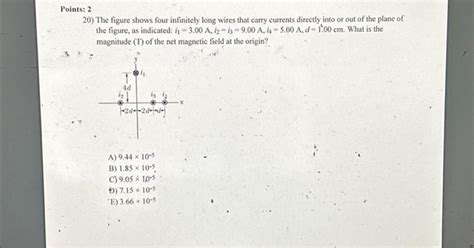 Solved Points 2 20 The Figure Shows Four Infinitely Long