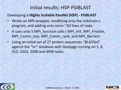 ppt hsp hmmer vs mpi hmmer and parallelization of psi blast powerpoint