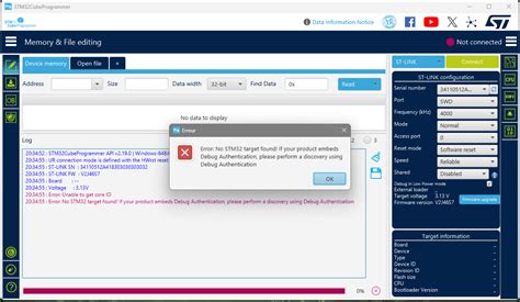 Problem Connecting Stm32l031f6p6 To St Link Error