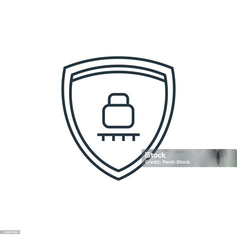 Icône Vectorielle Sécurisée Isolée Sur Fond Blanc Contour Mince Ligne