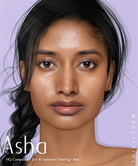 Asha Skin And Sim And Eyes Thisisthem The Sims 4 Skin Sims 4 Cc Skin