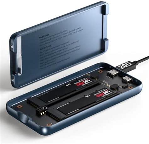 Dual Bay Raid Ssd Enclosure 2280 M2 Hard Drive Enclosure With Clone