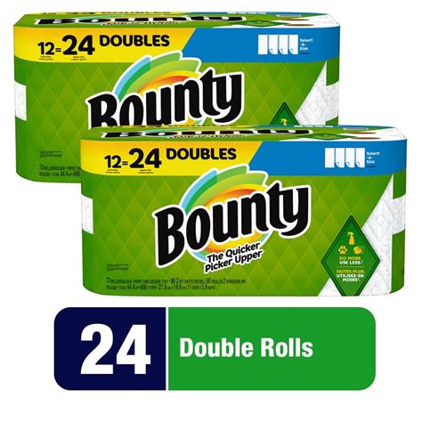 Bounty White Select A Size Paper Towels 12 Double Rolls Multi Pack