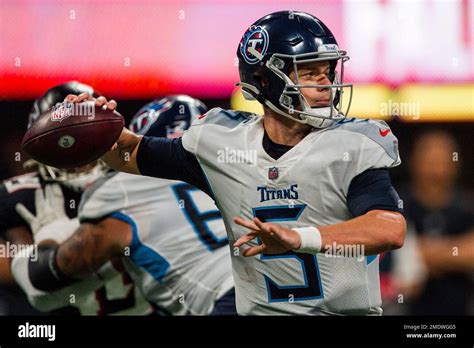 Tennessee Titans Quarterback Logan Woodside 5 Works During The First