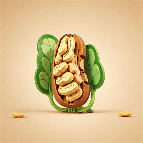 Premium Photo Peanut Vegetable Cartoon Illustration Premium Cartoon