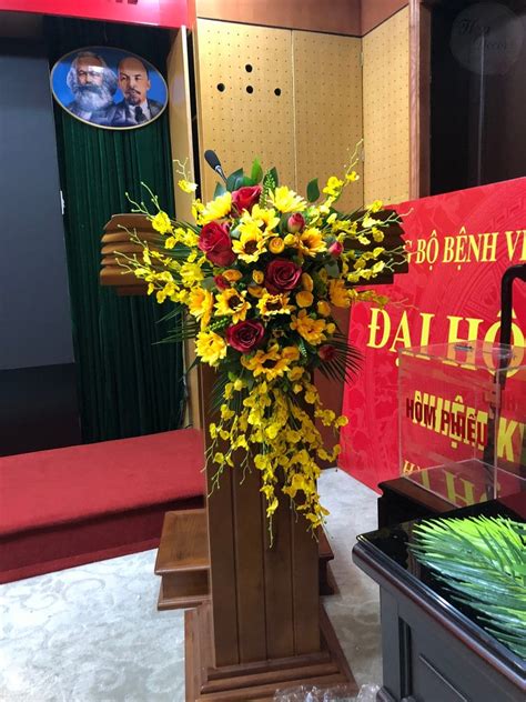 Hoa Bục Phát Biểu Bục Giảng Bục Thuyết Trình Hoa Decor