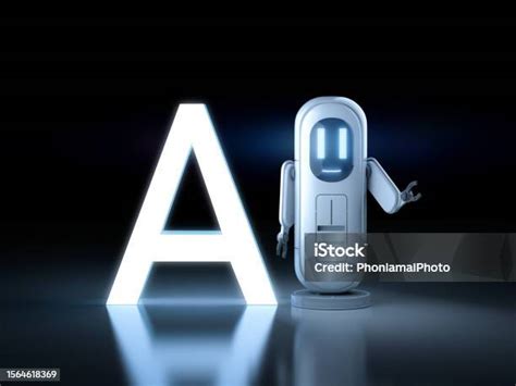 Ai 텍스트가 있는 귀엽고 작은 인공 지능 보조 로봇 로봇에 대한 스톡 사진 및 기타 이미지 로봇 교육 강좌 기계류 Istock