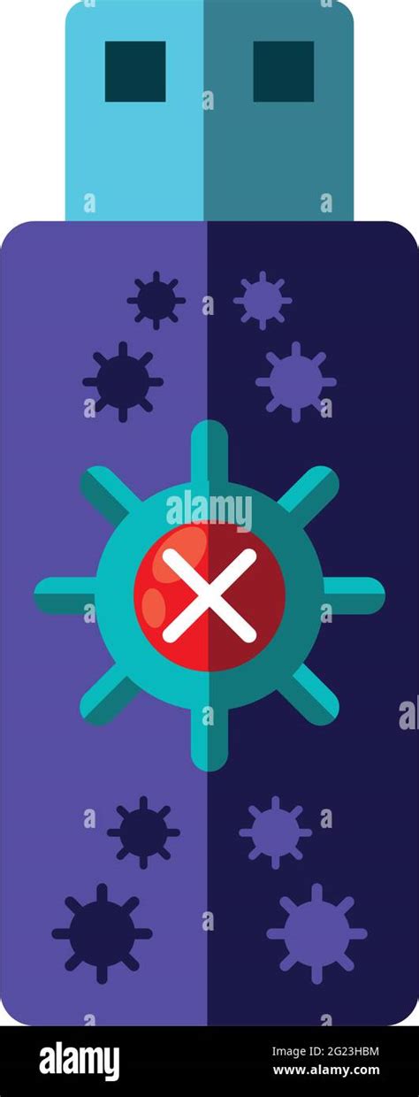 Flash Drive Virus Infected Stock Vector Image And Art Alamy