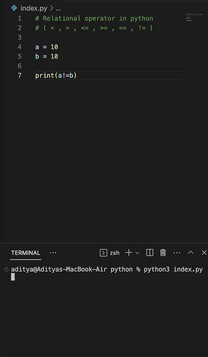 Relational Operator In Python Python Relationaloperators Coding Operator Youtube
