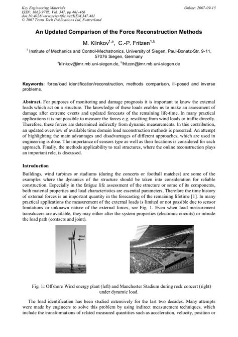 An Updated Comparison Of The Force Reconstruction Methods Scientificnet