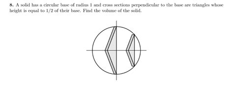 Solved A Solid Has A Circular Base Of Radius And Cross Chegg