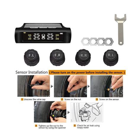 TPMS Wireless Tire Pressure Monitor System Solar Cell USB EStore