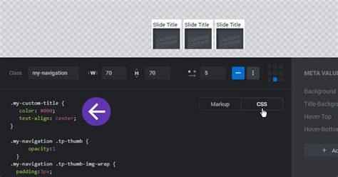 Navigation Editor Slider Revolution
