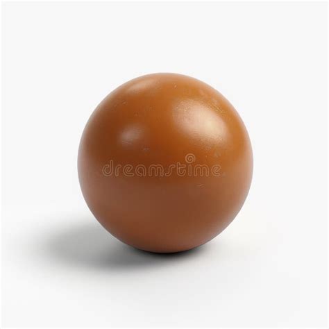 Smooth Brown Sphere On A White Surface In Minimalistic Lighting Stock