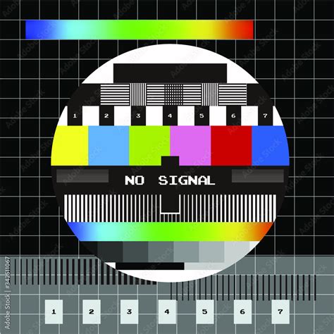 No Signal Tv Retro Television Test Pattern With Color Rgb Bars And Vhs