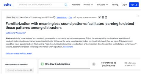 Familiarization With Meaningless Sound Patterns Facilitates Learning To Detect Those Patterns